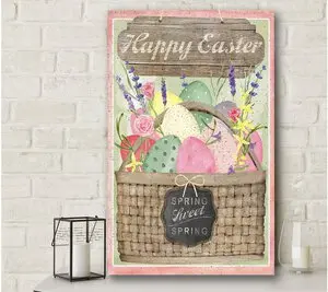 COURTSIDE MARKET Easter Basket 12x18 Canvas Wal L Art - One-color