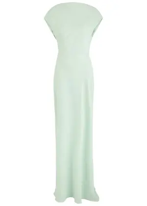 Oddmuse Drape Back Twill Maxi Dress - Mint