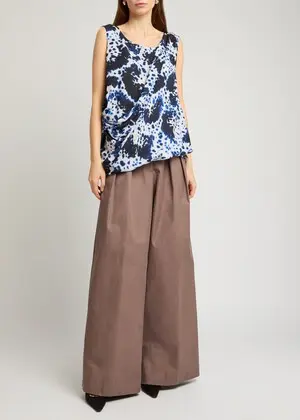 Dries Van Noten Printed Matte Satin Top
