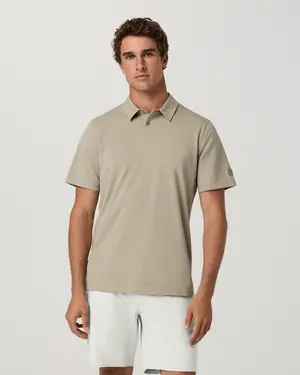 Vuori Short Sleeve Feather Polo Biscotti