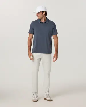 Vuori Short Sleeve Feather Polo - Ocean Blue Garment Dye