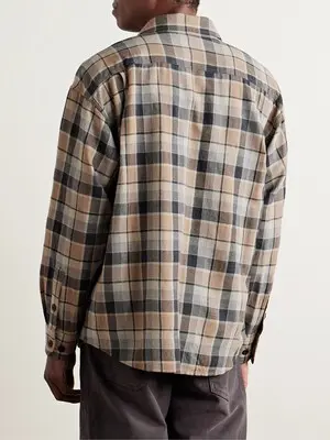Visvim Checked Wool And Linen-blend Shirt - Brown