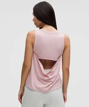 Lululemon Cotton-blend Open-back Tank Top - Pink Peony
