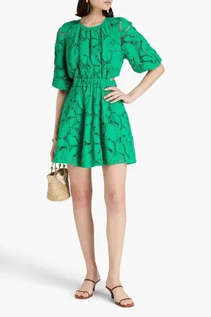 Maje Cutout Broderie Anglaise Mini Dress