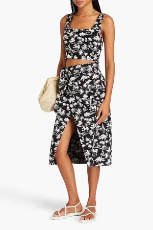 Maje Cropped Printed Top