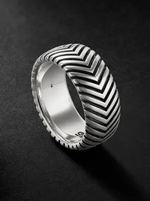 David Yurman Chevron Sterling Ring - Silver