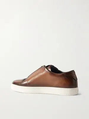 Berluti Playtime Scritto Venezia Leather Slip-on Sneakers
