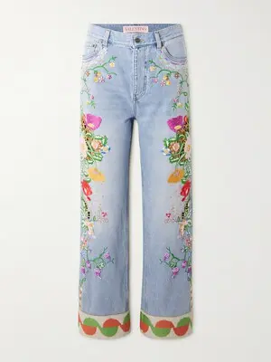 Valentino Garavani Embroidered Jeans For Women