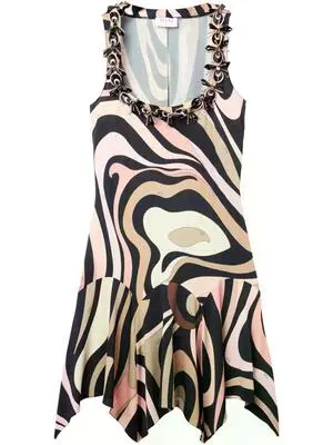 Emilio Pucci Marmo-print Mini Dress - Black