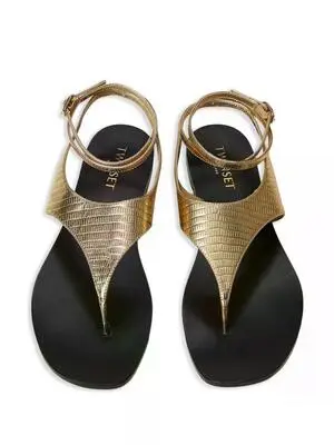 TWINSET Metallic Ankle-strap Sandals - Gold