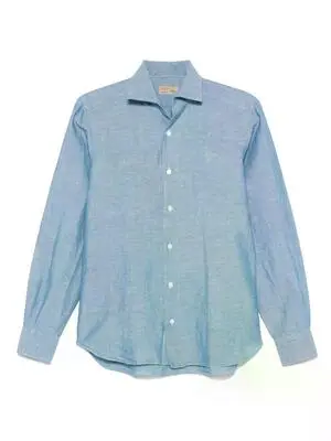 BARBA NAPOLI Slub-texture Shirt - Blue