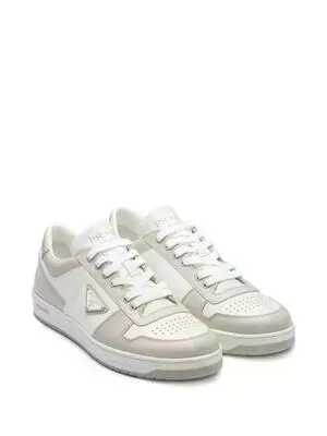 Prada Downtown Leather Sneakers - White