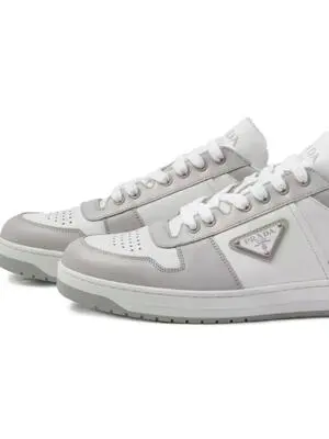 Prada Downtown Leather Sneakers - White