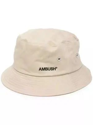 AMBUSH Logo-embroidered Bucket Hat - Neutrals