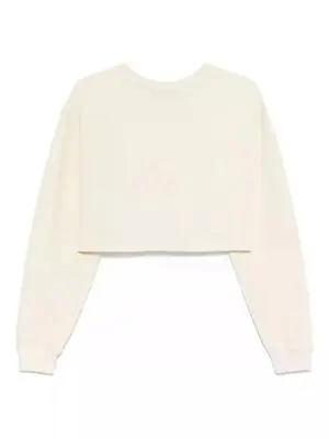 Gcds Logo Cropped Sweatshirt - Neutrals