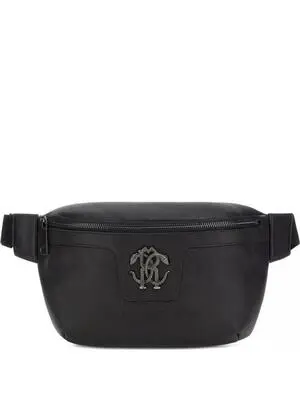 Roberto Cavalli Logo-appliqué Belt Bag - Black
