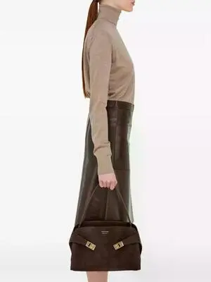 FERRAGAMO Hug Suede Shoulder Bag - Brown