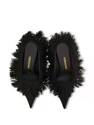 FERRAGAMO Eva Feathered Mules