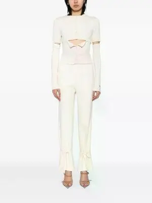 Rokh Logo-embroidered Cardigan - Neutrals