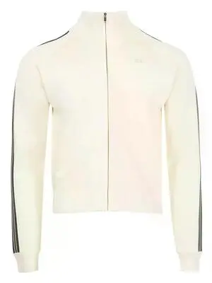 WALES BONNER Stripe-detail Zip-up Sweatshirt - Neutrals