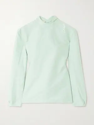 Marni Embroidered Cotton-blend Jacquard Blouse - Green
