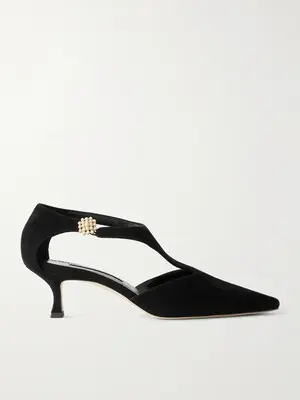 Manolo Blahnik Shufta 50 Suede Pumps