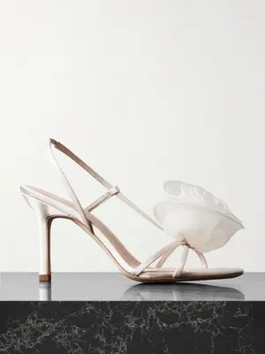 LOEFFLER RANDALL Steph Appliquéd Satin Slingback Sandals