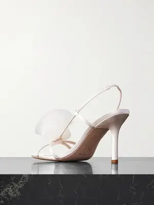 LOEFFLER RANDALL Steph Appliquéd Satin Slingback Sandals