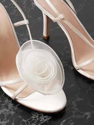 LOEFFLER RANDALL Steph Appliquéd Satin Slingback Sandals