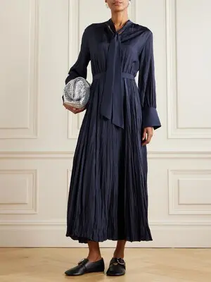 JOSEPH Lisa Crinkled Silk-habotai Maxi Dress