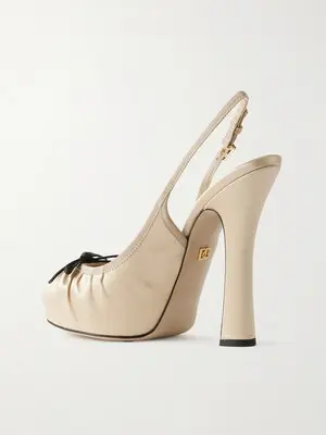 Dolce & Gabbana Bow-embellished Slingback Pumps - Cream