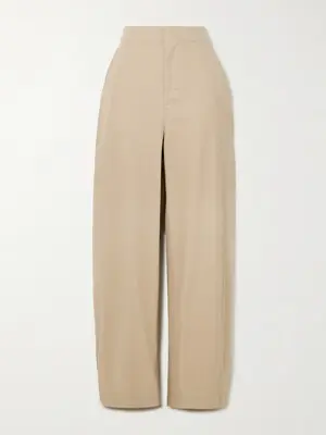 Bottega Veneta Cotton-twill Barrel-leg Trousers - Neutrals