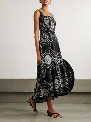 Charo Ruiz Ibiza Greba Broderie Anglaise Midi Dress