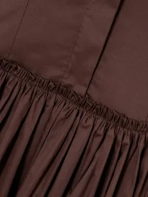 ABADIA Sama Gathered Maxi Shirt Dress