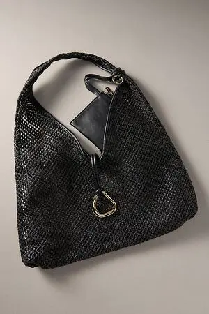 Dolce Vita Missie Raffia Mesh Tote - Black