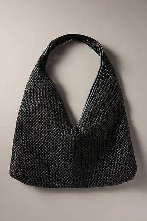 Dolce Vita Missie Raffia Mesh Tote - Black