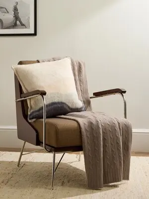 Ralph Lauren Cable-knit Cashmere Throw - Brown