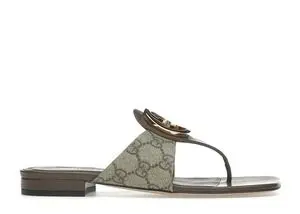 Gucci Blondie Canvas Thong Sandals - Ebony