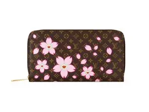 LOUIS VUITTON X Takashi Murakami Zippy Wallet Sakura Brown