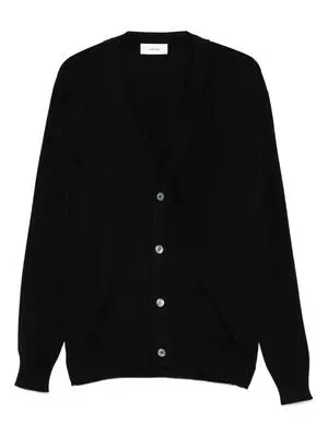 LARDINI V-neck Cardigan - Black