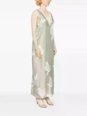Stella McCartney Dove-print Maxi Dress - Grey
