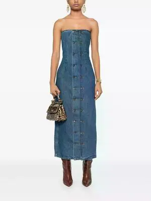 ROTATE BY BIRGER CHRISTENSEN Button-detailed Denim Dress