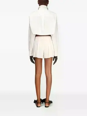 AREA Crystal-embellished Cropped Shirt