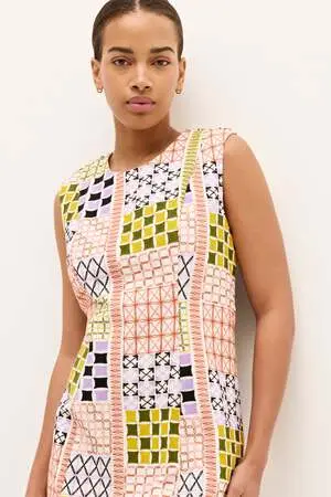 MARIE OLIVER Sabrina Geometric Embroidered Cotton Dress