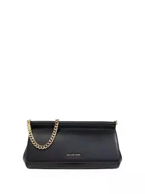 Michael Kors Leather Clutch Bag With Chain Strap - Black