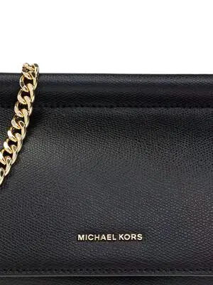Michael Kors Leather Clutch Bag With Chain Strap - Black