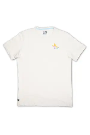 BAJA LLAMA Colorful Cactusslub Pima Pocket Tee Cream