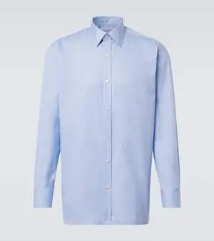 Charvet Cotton Poplin Shirt Blue