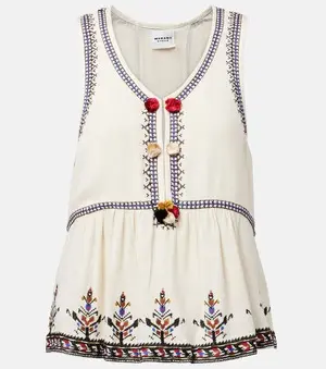 MARANT ETOILE Embroidered Viscose Top
