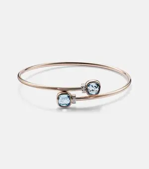 Pomellato Nudo Bangle With Diamonds And Topaz - Silver